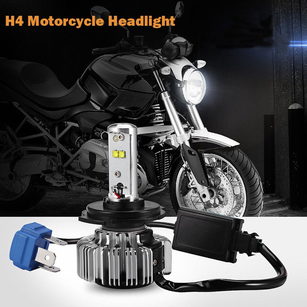 H4 COB LED Bulb HID White 360° Hi/Low Beam High Power Motorcycle ...