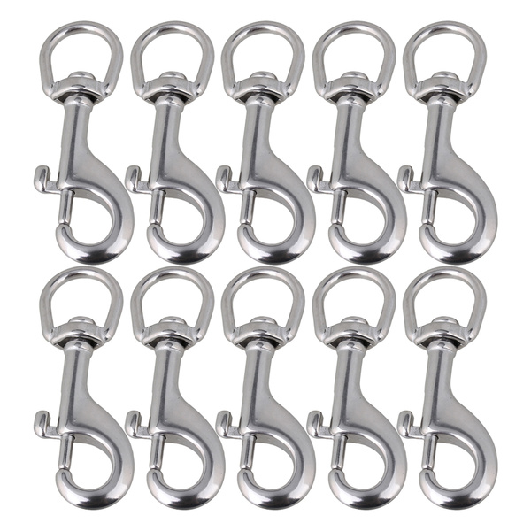 10 xBQLZR 90mm 304 Stainless Steel Swivel-Eye Bolt Snap Hook Round ...