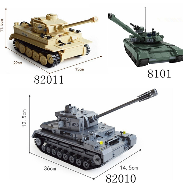 82011 995pcs,82010 1193Pcs Century Military German King Tiger Tank ...