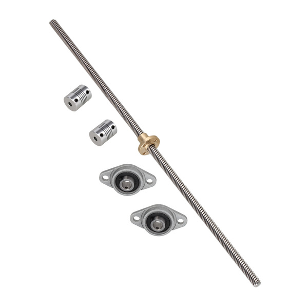 Vertical 350mm 8mm Lead Screw Shaft Coupling Bearing Flange Block Set ...