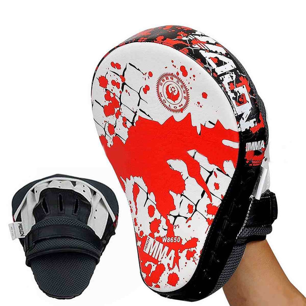 1pcs PU Leather Hand Target Muay Glove Punch Pad Mitt Thai Kick Boxing ...