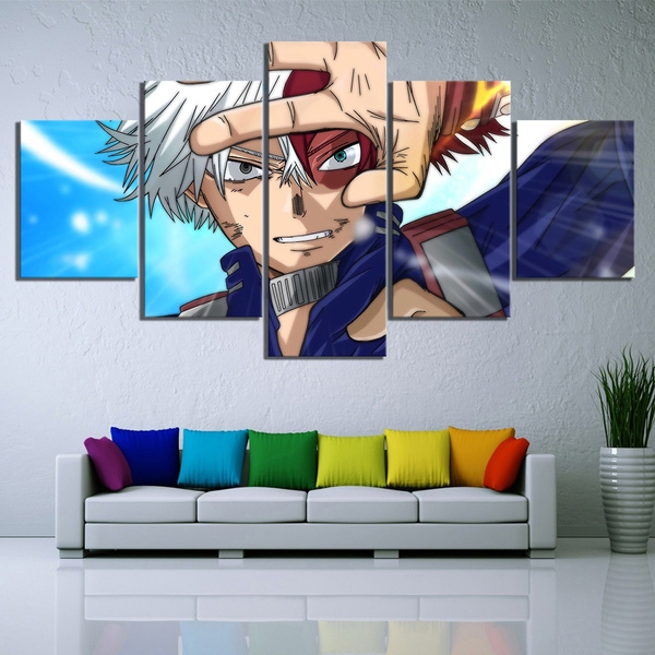 5 Piece Anime My Hero Academia TodorokI Shoto Poster Cartoon HD Print ...