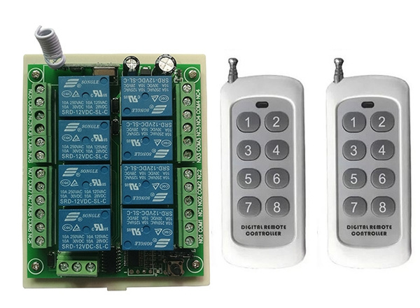 DC 12V 24V 8 CH Channels 8CH RF Wireless Remote Control Switch Remote ...
