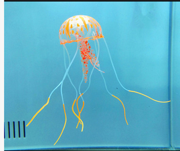 Hot Beauty Artificial Fake Jellyfish Ornaments Glow Aquarium Fish Tank ...
