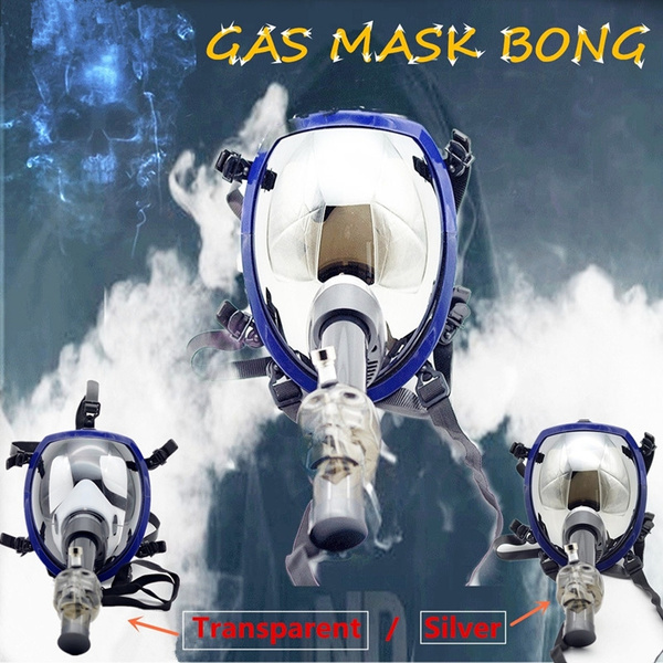 Acrylic Tube Gas MaskBong Tube in black Water Tobacco Pipe Rubber ...