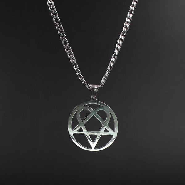 Him Necklace Stainless Steel Heartagram Pendant Merch Logo Symbol ...