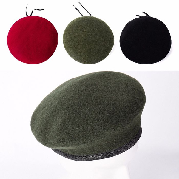 Fashion Men Women Wool Military Army Hat Unisex Adjustable Soldier ...