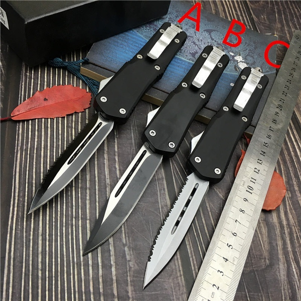 Spring Assisted Finger Knives OTF Open Fast Blade Tactical Attack ...
