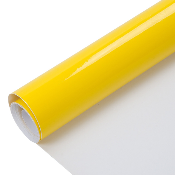 Yellow Glossy Vinyl Car Body Sticker Wrap Film 60''x20'' air release ...