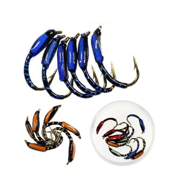 6/12Pcs Assorted Epoxy Nymph Flies Midge Hegene Trout Fish Trout Fly ...