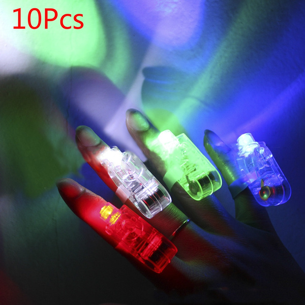 10pcs Finger Light Up Ring Laser LED Party Rave Favors Glow Beams Toy ...