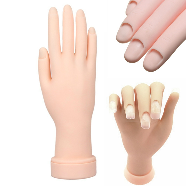 Soft Flexible Plastic Model Hand Training Nail Art Practice Tool for ...
