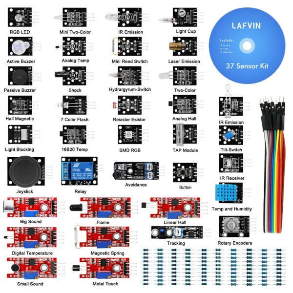 LAFVIN 37 in 1 Sensor Module Kit with Tutorial for Arduino UNO R3,MEGA ...