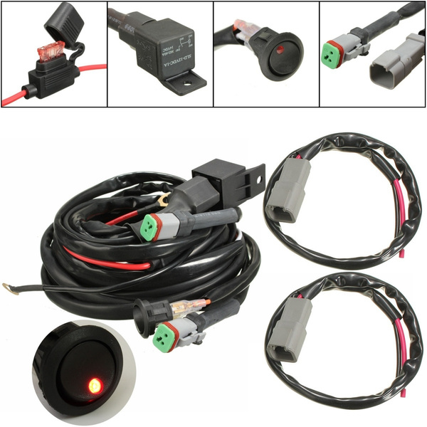 Wiring Harness Kit Loom For LED Work Driving Light Bar Spotlights With ...