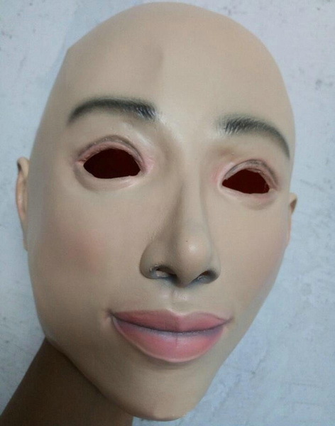 Latex Female Disguise Cross Dress Prop Transgender Rubber Full Head ...