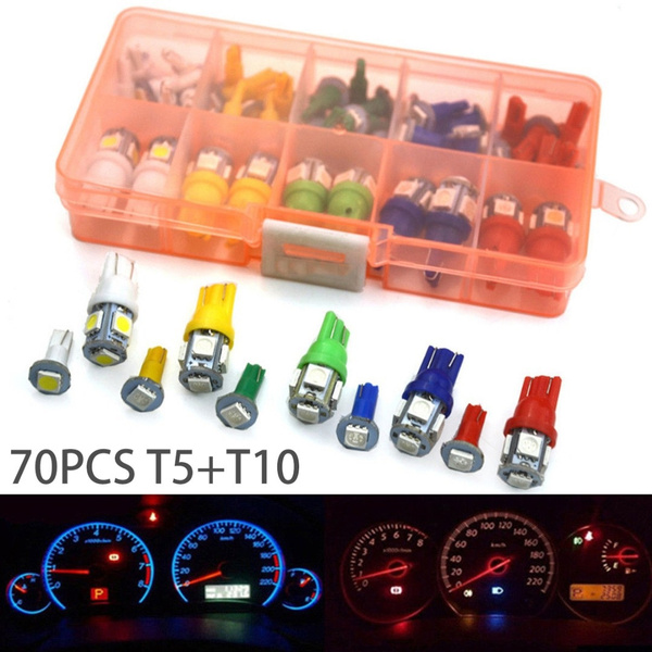 70x T5+T10 LED Car Instrument Panel Cluster Dash Indicator Light Bulb ...