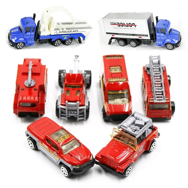 Hot Diecast Mini Alloy Fireman Ambulance Fire Car Truck Tank truck ...