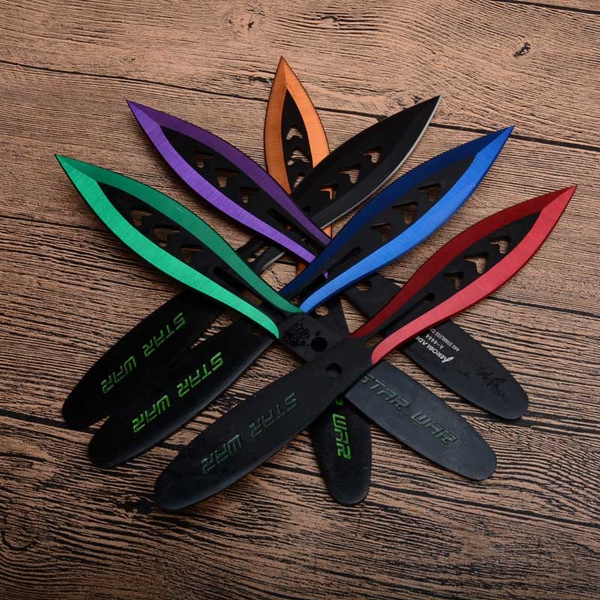 6PC Ninja Hunting KNIVES Tactical Combat Naruto Kunai Throwing Knife ...