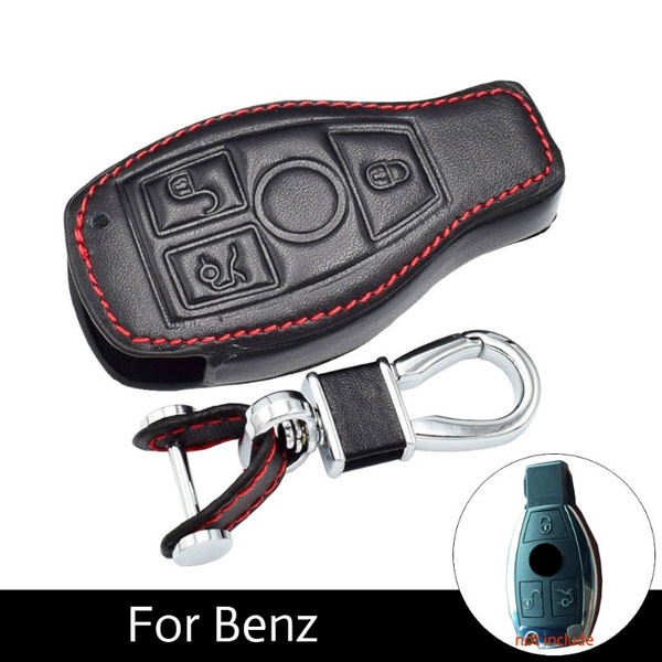 Leather Car Key Case Cover for Mercedes Benz W203 W204 W210 W211 C350 ...