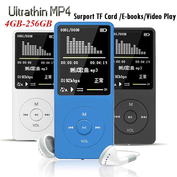 Black MP3 Player 4GB-256GB Memory Card MP4 Player Portable Sport Music ...