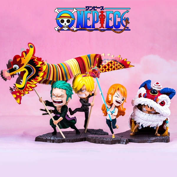 Anime One Piece Luffy/nami/sanji Model Toy Spring Festival Version ...