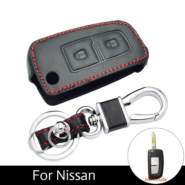 Leather Car Key Protection Cover Flip Key Case for Nissan X-Trail Juke ...