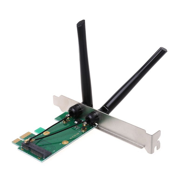 Wireless Network Card WiFi Mini PCI-E Express to PCI-E Adapter 2 ...