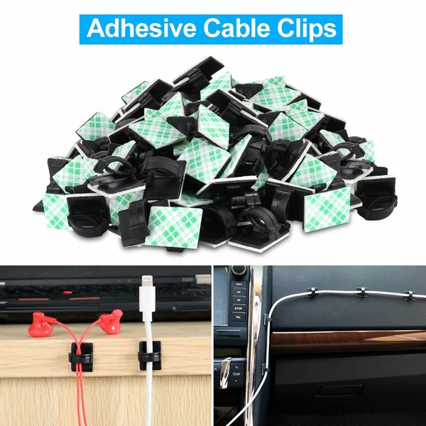 Adhesive Cable Clips Wire Car Cable Organizer Line Tie Fixer Fastener ...