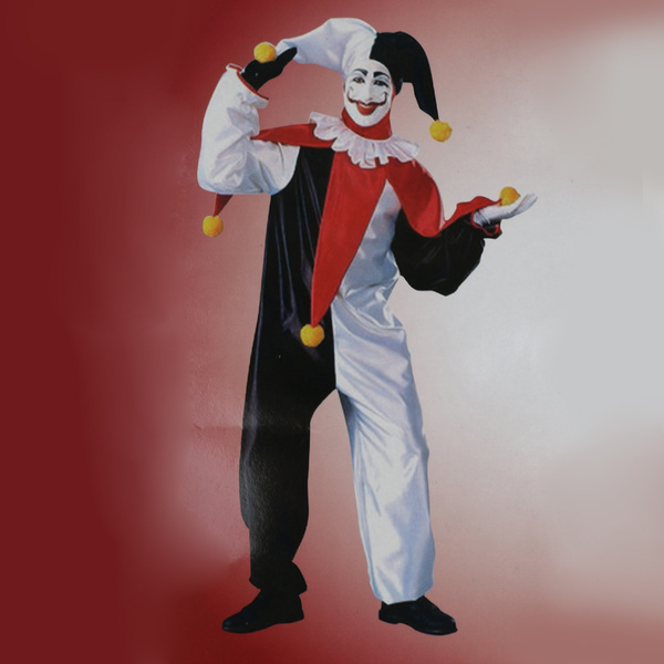 Harlequin Jester Clown Costume Circus Party Halloween Adult Fancy Dress