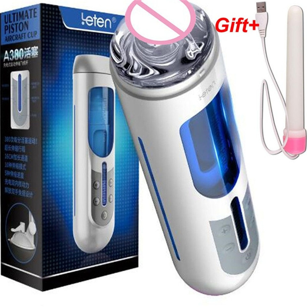 Leten A380 High-speed Vibrator for Men Vagina Real Pussy Pump Piston Hands Free Male Masturbator ...