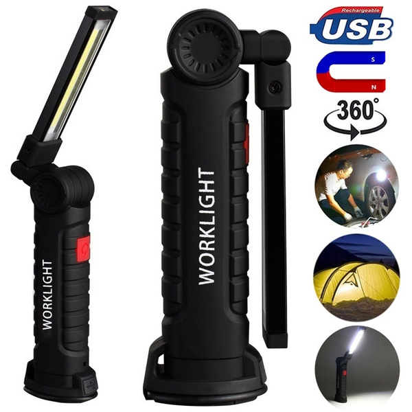 Handheld Cordless Rechargeable Flashlight Magnetic LED COB Torch ...
