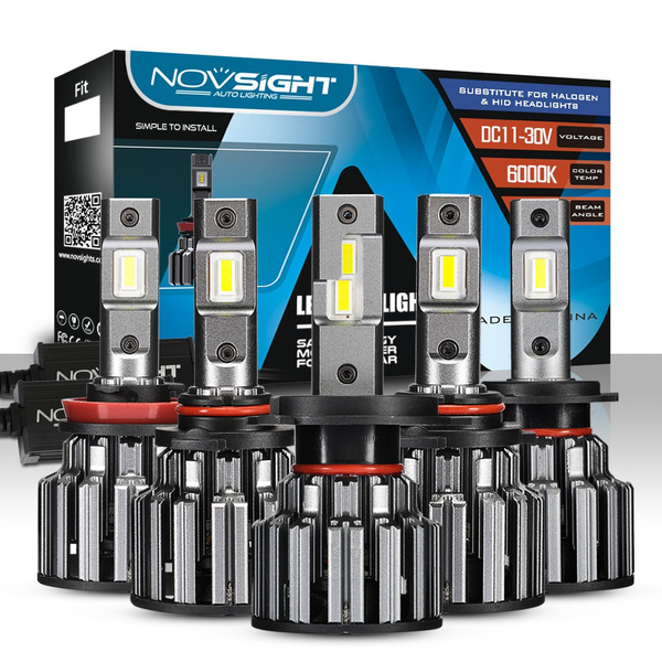 Novsight LED Headlight Bulbs Kit H4/HB2/9003 H7 H8 H9 H11 9005/HB3 9006 ...
