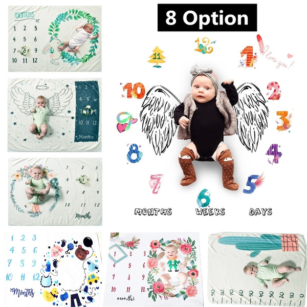 Baby Photography Background Cloth Infants Floral Print Milestone ...