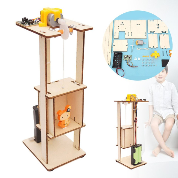 New Assemble DIY Electric Lift Kids Science Toys Experiment Material ...