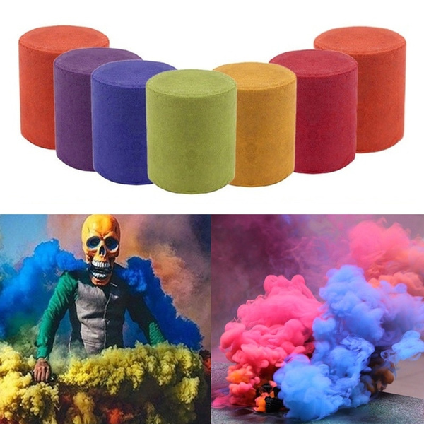 8 Colors Smoke Cake Smoke Effect Show Round Bomb Stage Photography Aid ...