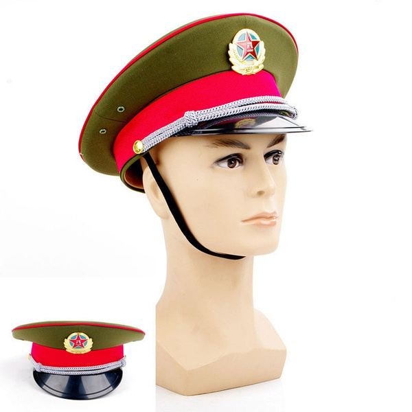 59CM Military Chinese Communist Land Army officer Captain's Visor Hat ...