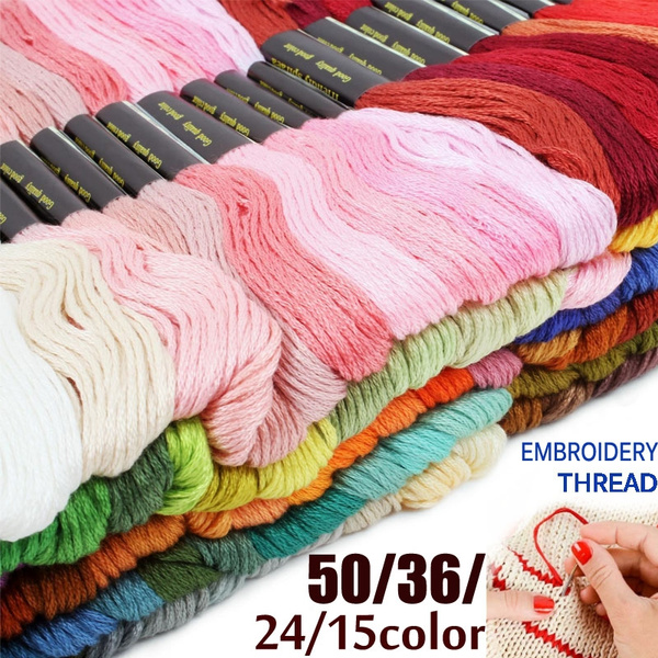 15/24/36/50 Color Multi-Color Floss Embroidery Cross Stitch Threads ...