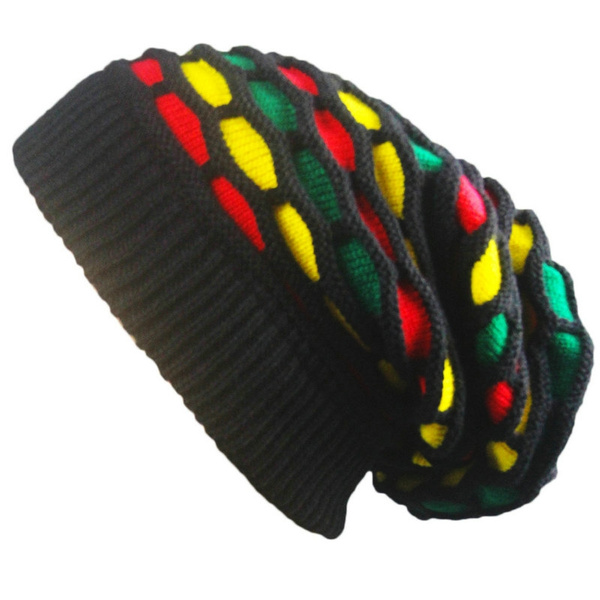 Jamaican Reggae Beanie Hat Cap Punk Rock Knitted Hat Stretch Rasta ...