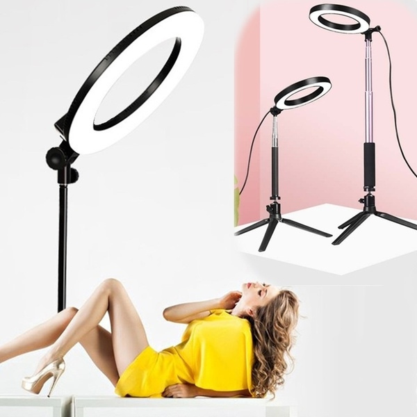 LED 3 Modes 40W 5500K Dimmable Studio Camera Ring Light Photo Phone ...