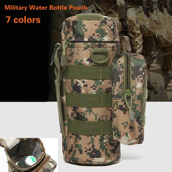Tactical Military Water Bottle Pouch Water-repellent Zipper Camo Water ...