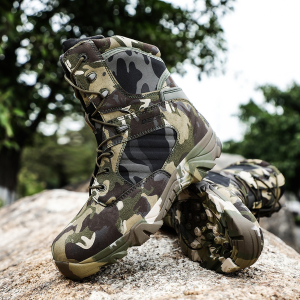 Size 39-47 Army Male Commando Combat Desert Winter Outdoor Hiking Boots ...