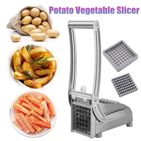 Stainless Steel French Fry Cutter Potato Vegetable Slicer With 2 Blades ...