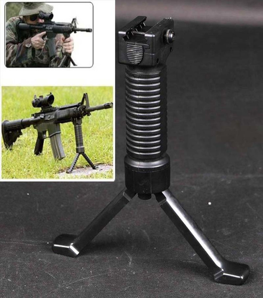 Tactical Vertical Front Grip Fore-Grip with Retractable Spring Loaded ...