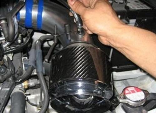 Universal 3"/76mm Carbon Fiber High Flow Cold Air Intake Filter Cleaner ...