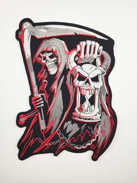 Scythe of a Devil Embroidery Patch for Clothing Rider Biker Motorcycle ...