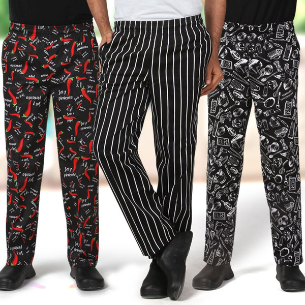 Chef Trouser Elastic Waist with Pocket Men Women Baggy Chef Pant ...