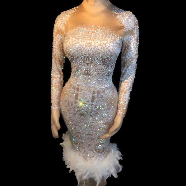 Women's Birthday Party Celebrate Outfit Female Singer Costume Stage ...