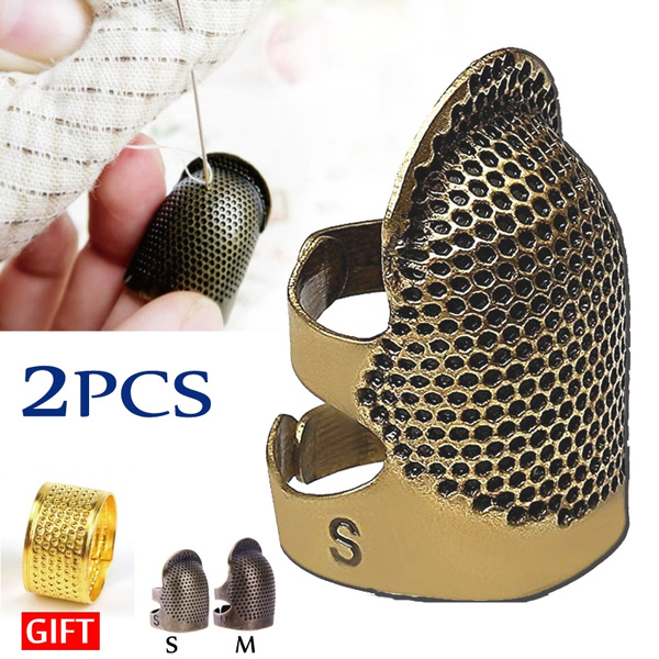 Adjustable Metal Sewing Thimble Finger Shield Protector Pin Needles ...