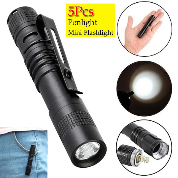 5Pcs Q5 LED Black Tactical Mini Flashlight 3000 Lm Bright Torch Lamp ...