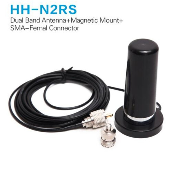 HH-N2RS Dual Band Antenna with Magnetic +SMA-Female Adapter for Baofeng UV-5R UV-82 UV-XR UV-9R ...